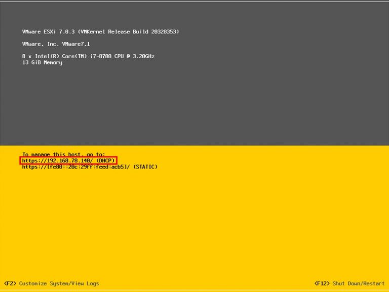 VMware Workstation Playerを使用したESXiサーバの構築